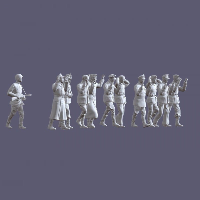 Captured German Soldiers Soviets WW2 1/32 - STL 3D print files