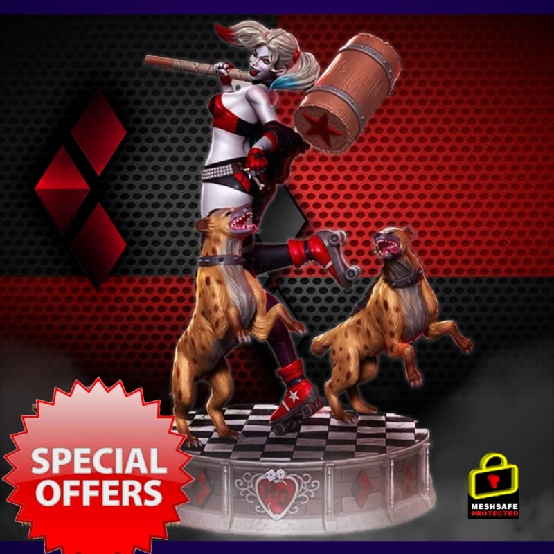 Harley Quinn with Bud and Lou - STL 3D print files