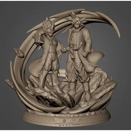 Son Goku and Vegeta Bejita Super Saiyan God - STL 3D print files