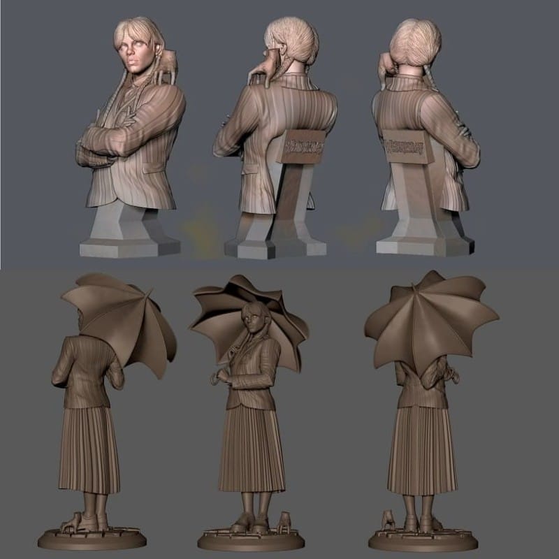 Wednesday Addams Jenna Ortega - STL 3D print files