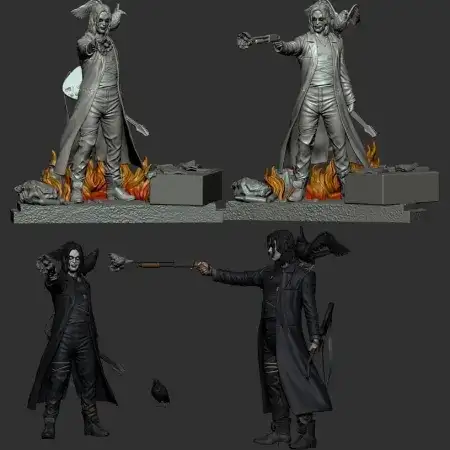 The Crow Brandon Lee Is that gasoline I smell - STL 3D print files