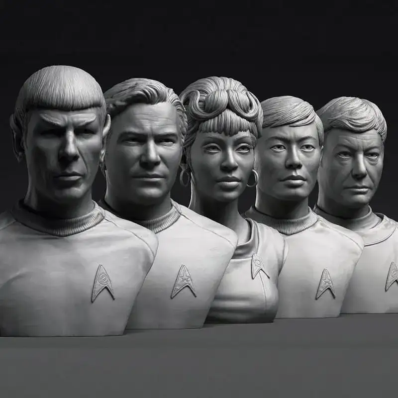 Uhura Kirk Spock McCoy and Sulu Bust Star Trek - STL 3D print files