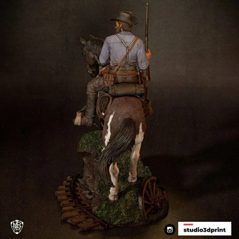 Arthur Morgan on horse + Bust - STL 3D print files