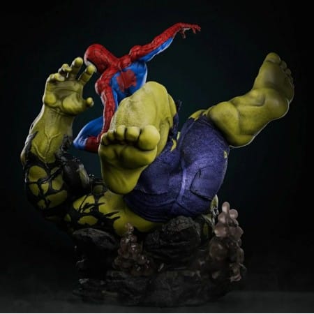 Spider-man vs Hulk Sculpture and Bust - STL 3D print files