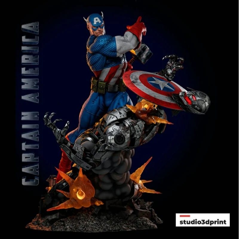 Captain America vs Ultron + Bust - STL 3D print files