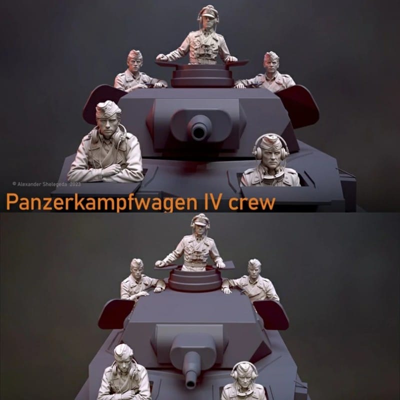 Panzerkampfwagen IV crew - STL 3D print files