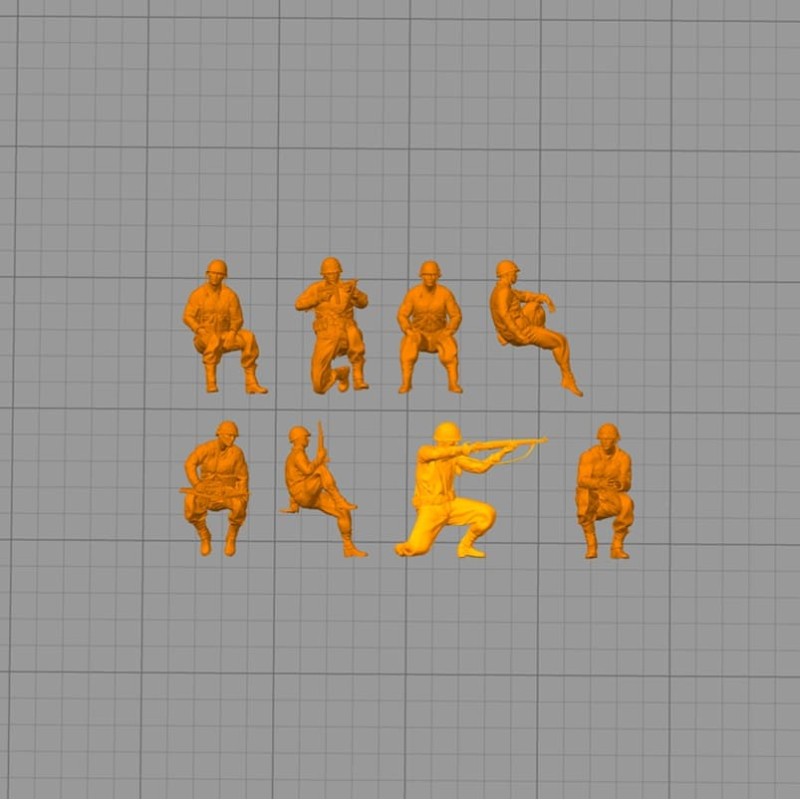 WW2 8 Soldados US en Sherman - STL 3D print files