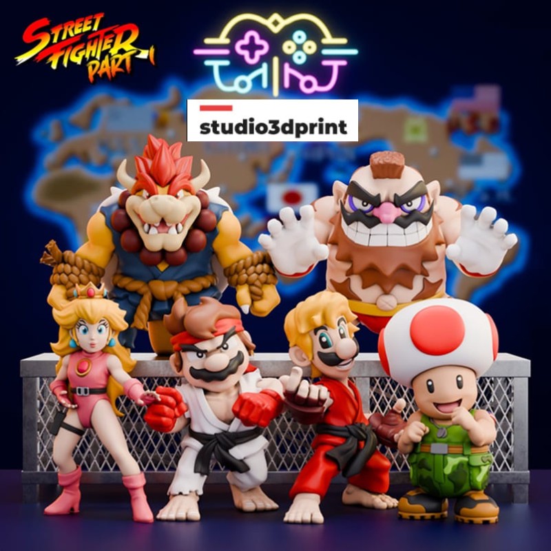 Mario Bros Street Fighter - STL 3D print files