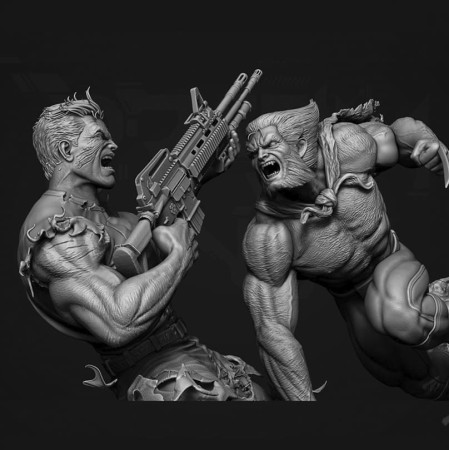 Wolverine vs Punisher - STL 3D print files