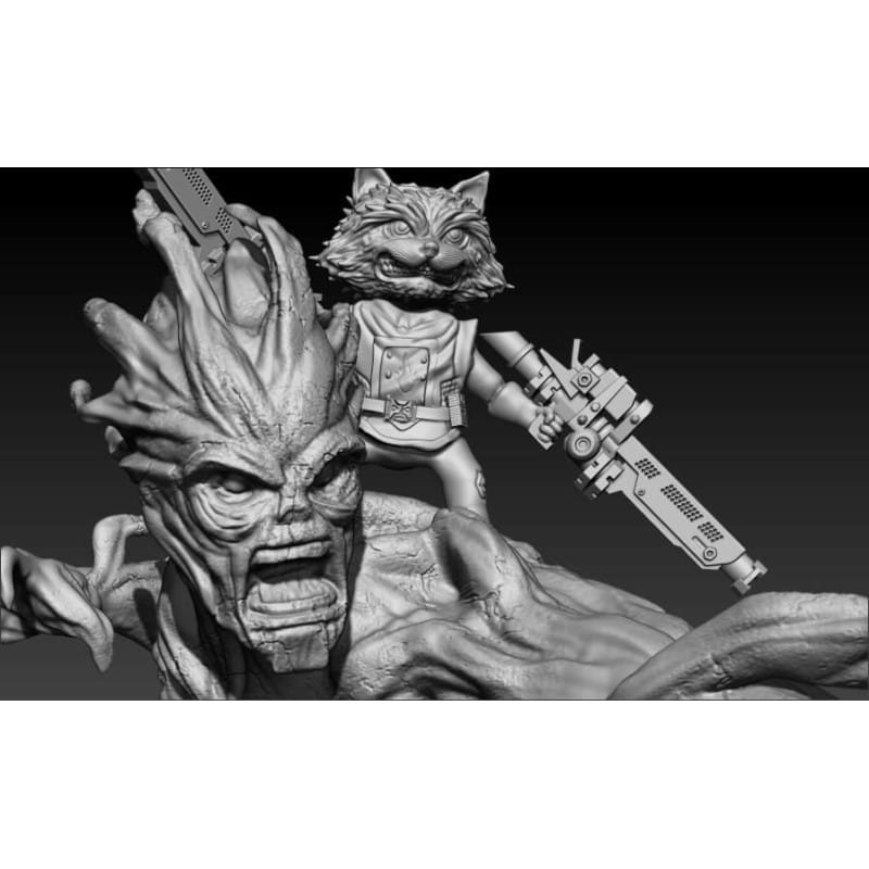 Rocket and Groot - STL 3D print files