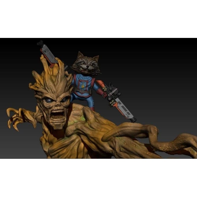 Rocket and Groot - STL 3D print files