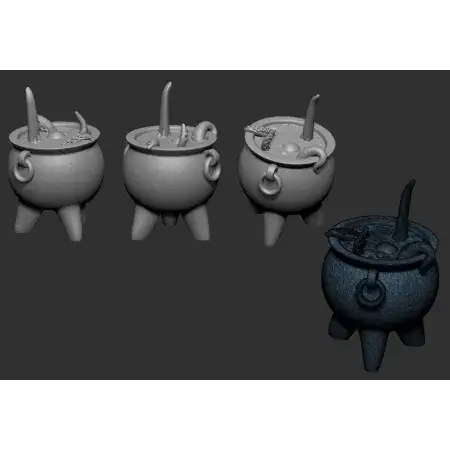 Witch Pinup Cauldron - STL 3D print files