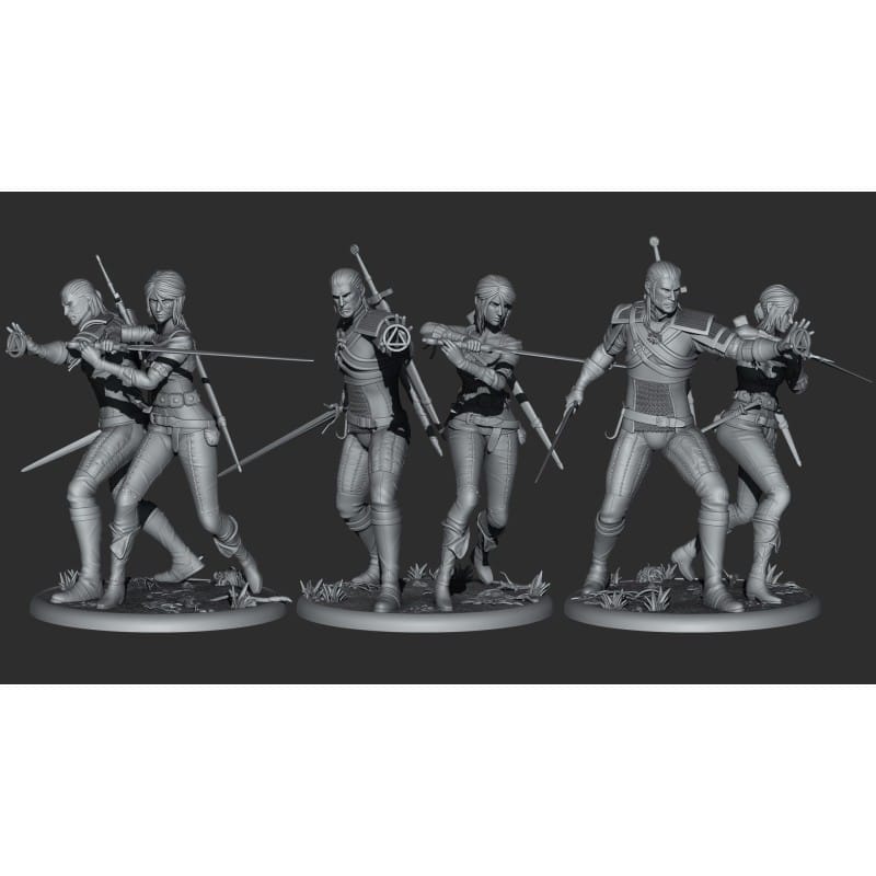 Ciri and Geralt The Witcher - STL 3D print files
