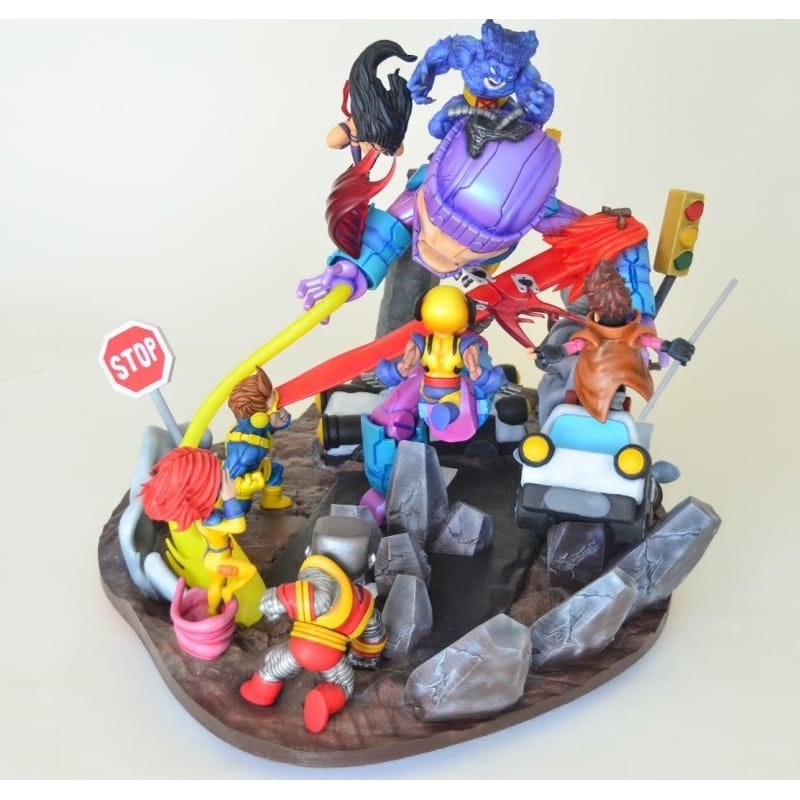 X-Men vs Sentinel Chibi Diorama - STL 3D print files